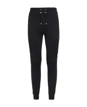 Balmain Logo Printed Cotton Jogging Bottoms - Black
