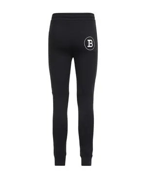 Balmain Logo Printed Cotton Jogging Bottoms - Black