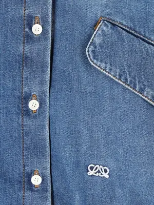 Loewe Embroidered Logo Denim Shirt