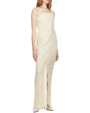 TOTEME Strapless Textured Maxi Dress With Slit