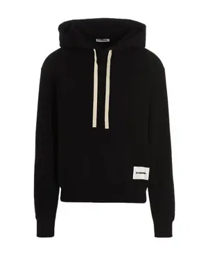 JIL SANDER Logo Patch Long-sleeve Hoodie - Black
