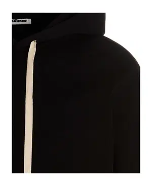 JIL SANDER Logo Patch Long-sleeve Hoodie - Black