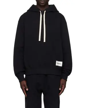 JIL SANDER Logo Patch Long-sleeve Hoodie - Black