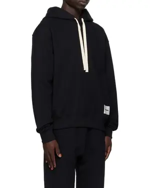 JIL SANDER Logo Patch Long-sleeve Hoodie - Black
