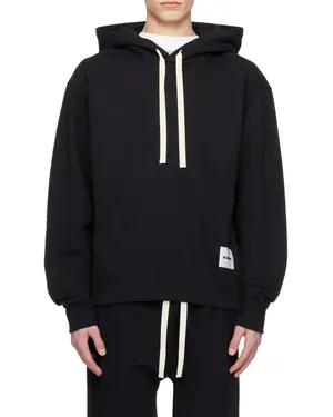 JIL SANDER Logo Patch Long-sleeve Hoodie - Black