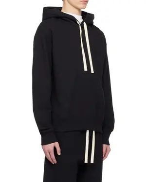 JIL SANDER Logo Patch Long-sleeve Hoodie - Black