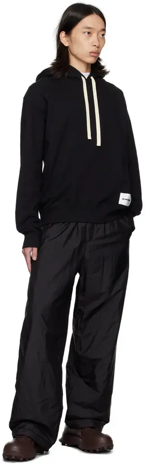 JIL SANDER Logo Patch Long-sleeve Hoodie - Black