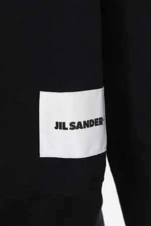 JIL SANDER Logo Patch Long-sleeve Hoodie - Black