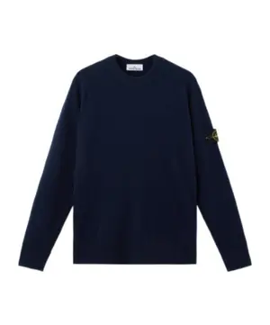 Stone Island Compass Badge Crewneck Jumper - Navy