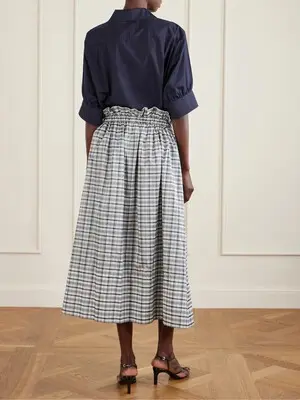 JIL SANDER Checked Midi Skirt