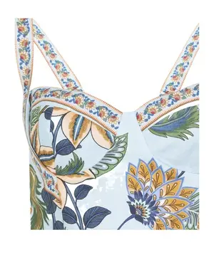 Farm Rio Belted Floral Print Jumpsuit - Blue