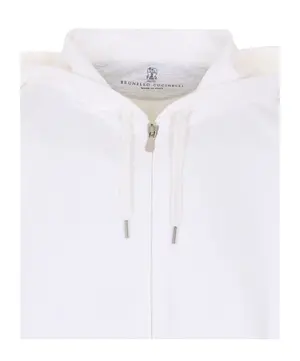 Brunello Cucinelli Zip-up Drawstring Hoodie - White