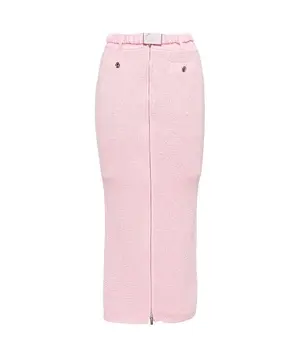 Alessandra Rich Ribbed Midi Knitted Skirt With Sequined Embellishments