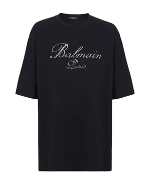 Balmain Logo Embellished Crewneck T-shirt