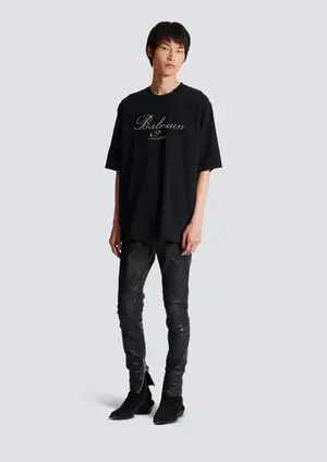Balmain Logo Embellished Crewneck T-shirt