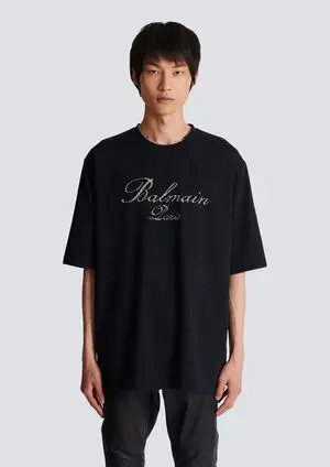 Balmain Logo Embellished Crewneck T-shirt