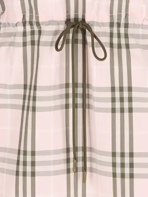 Burberry Checked Drawcord Waist Mini Dress - Mallow Powder