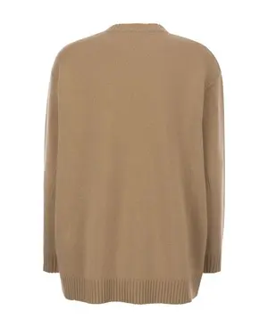 Max Mara Logo Embellished Round Neck Sweater