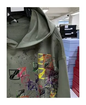 We11Done Abstract Print Hoodie