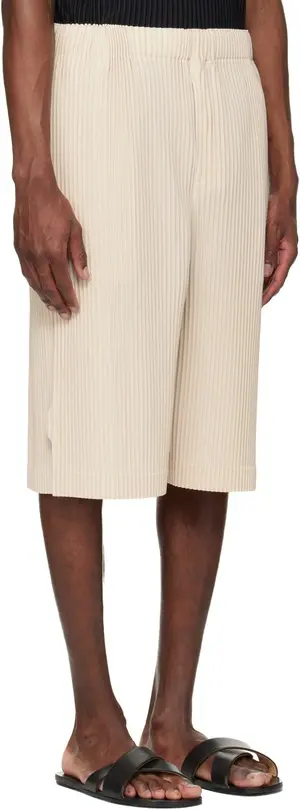 Issey Miyake Homme Plissé Pleated Shorts - Off-white