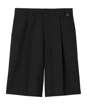 Gucci Pleated Gabardine Shorts - Black