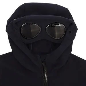 C.P. COMPANY Long Sleeve Zip Jacket With Goggles - Black