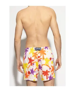 PALM ANGELS X VILEBREQUIN Graphic Printed Swim Shorts - White