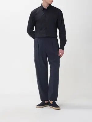 Giorgio Armani Curved Hem Poplin Shirt - Deep Navy