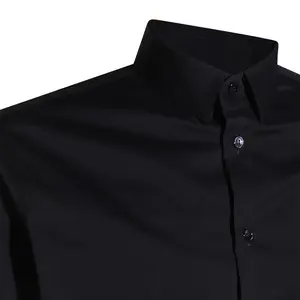 Giorgio Armani Curved Hem Poplin Shirt - Deep Navy