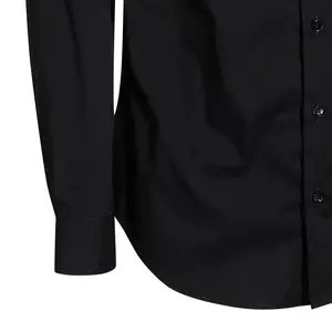 Giorgio Armani Curved Hem Poplin Shirt - Deep Navy
