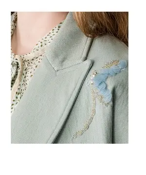 FORTE_FORTE Double Breasted Decorative Coat - Gray