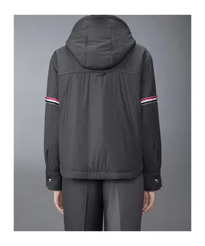 Thom Browne Zip-up Hooded Jacket With Striped Detail