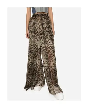 Dolce & Gabbana High-waisted Pleated Leopard Print Trousers