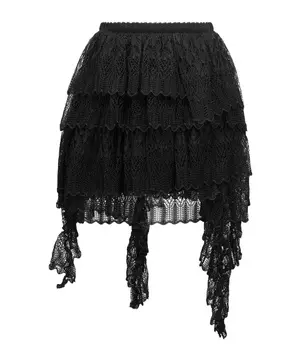 Dior Lace Ruffled Mini Skirt - Black