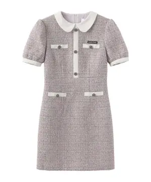Marissa Chiara Mini Dress With Peter Pan Collar And Contrasting Trim
