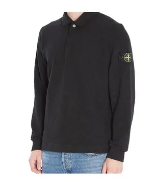 Stone Island Badge-detail Polo Shirt - Black