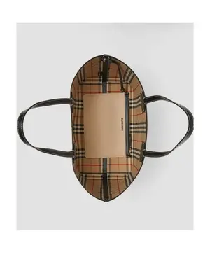 Burberry Logo Printed Top Handle Bag