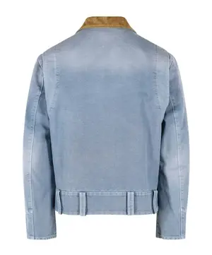 Marni Contrast Collar Zip Jacket - Light Blue