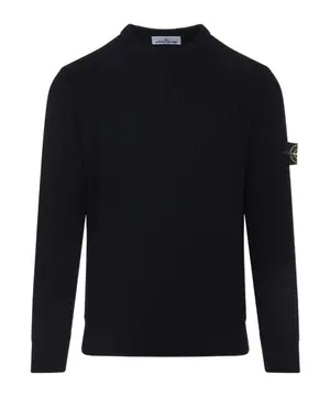 Stone Island Logo Patch Knitted Sweater