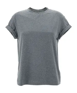 Brunello Cucinelli Embellished Crewneck T-shirt - Gray