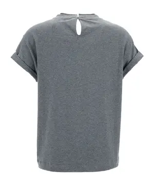 Brunello Cucinelli Embellished Crewneck T-shirt - Gray
