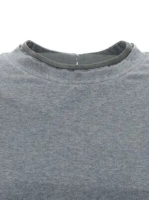 Brunello Cucinelli Embellished Crewneck T-shirt - Gray