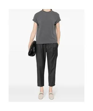 Brunello Cucinelli Embellished Crewneck T-shirt - Gray