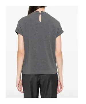 Brunello Cucinelli Embellished Crewneck T-shirt - Gray