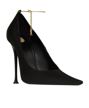 Saint Laurent Régine Pointed Toe Pumps With Adjustable Ankle Strap