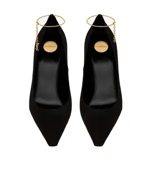 Saint Laurent Régine Pointed Toe Pumps With Adjustable Ankle Strap