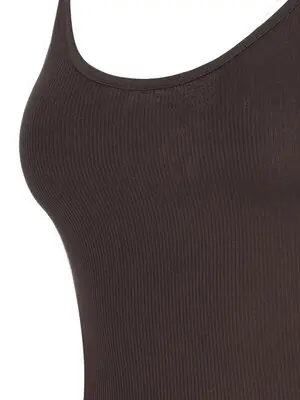Khaite Fine-ribbed Scoop Neck Tank Top - Black
