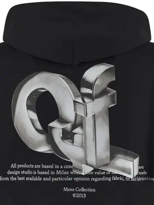 Off-White Logo Printed Drawstring Hoodie