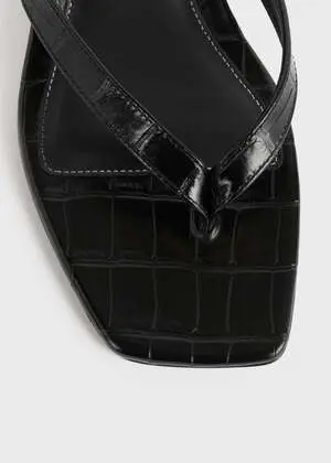 TOTEME Embossed Flip Flops - Black