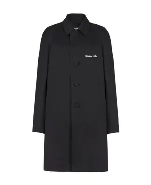 Balmain Logo Detailed Single Breasted Coat